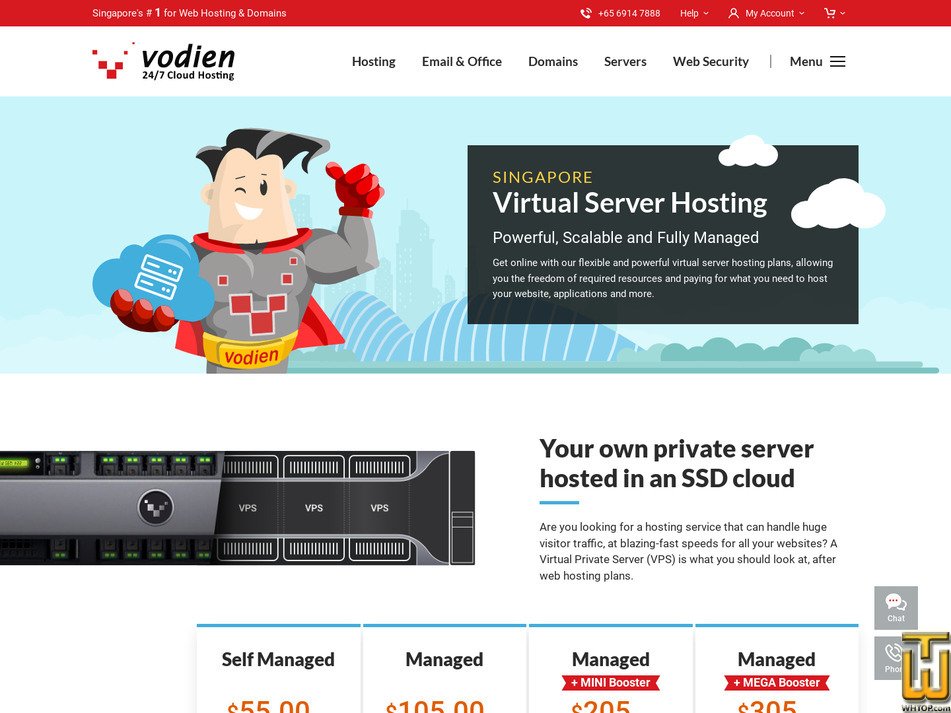Self Managed > vodien.com, SGD 55.00/mo. on VPS, Linux